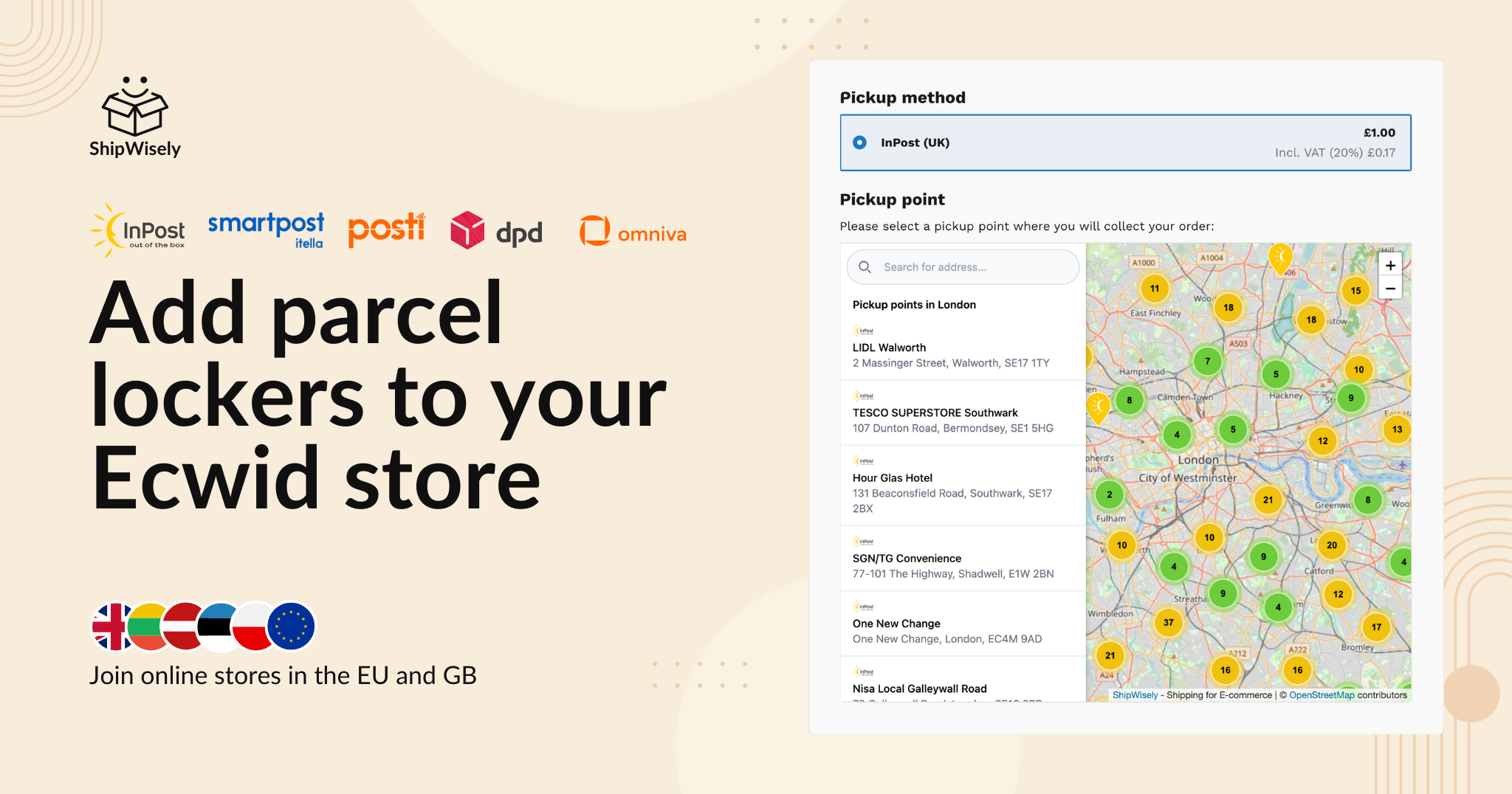 ShipWisely: Add InPost, DPD, Omniva, Posti Pickup Points To Your Store